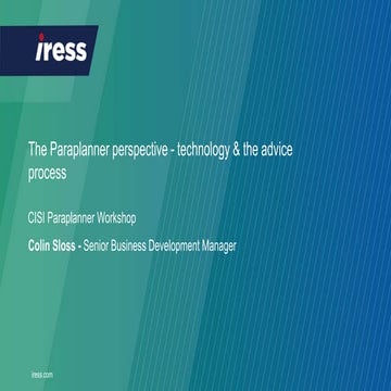 The Paraplanners' Perspective - Technology & the Advice Process | PPTX