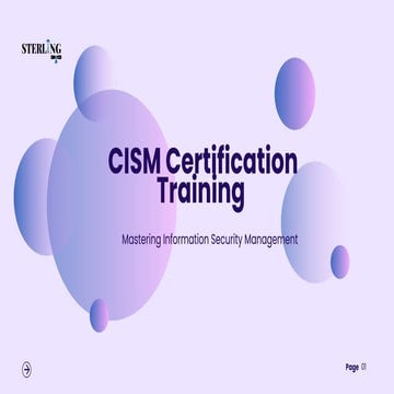 CISM Certification Training Mastering Information Security Management | PDF