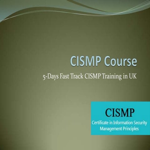 CISMP Course | PPTX