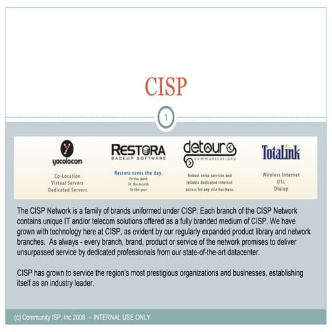 Cisp Company Presentation | PPT | Computer Networking | Computing