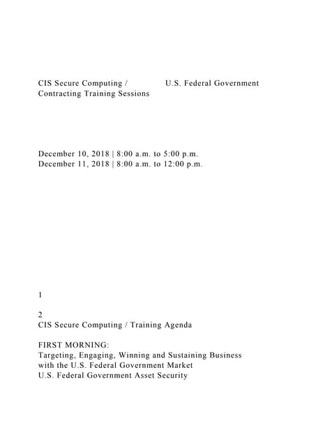 Cis Secure Computing Us Federal Government Cdocx