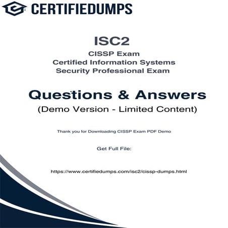 ISC2 CISSP Dumps – Certified Information Systems Security Professional ...
