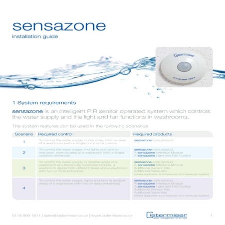 Cistermiser Sensazone - Installation Guide | PDF