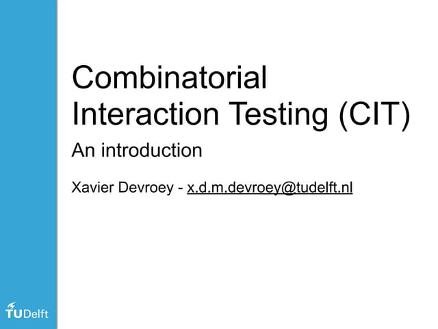 Combinatorial Interaction Testing An Introduction 2018 Ppt 7801