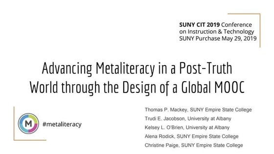 Tom Mackey, Professor of arts and media at Suny empire state college
