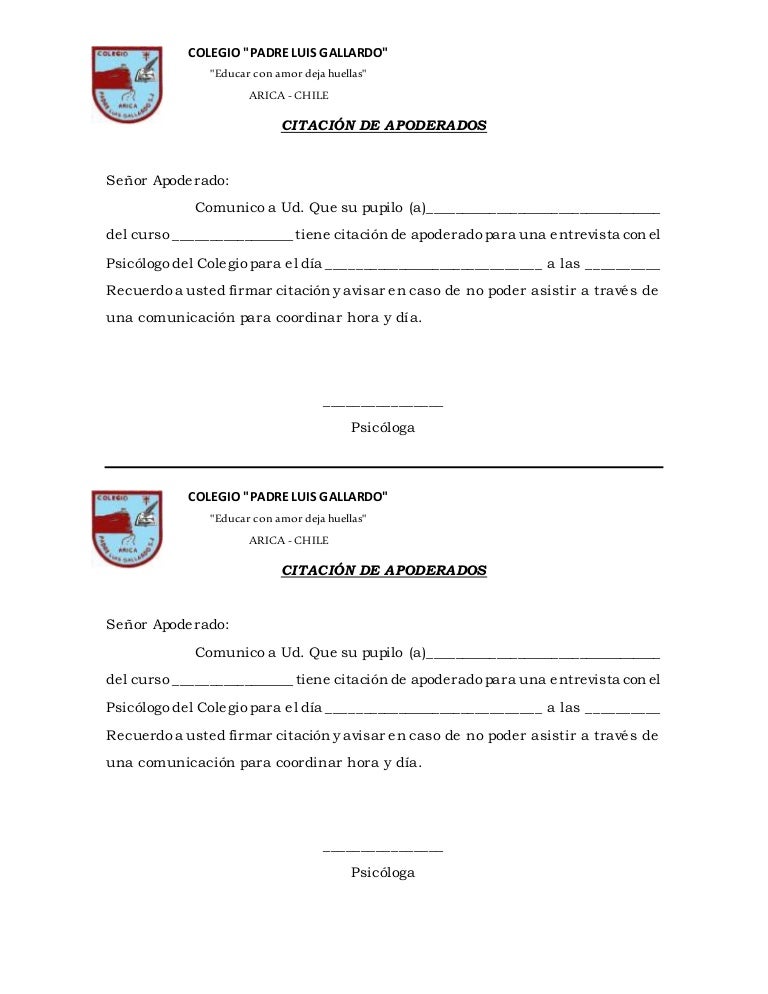 Citación de apoderados 2