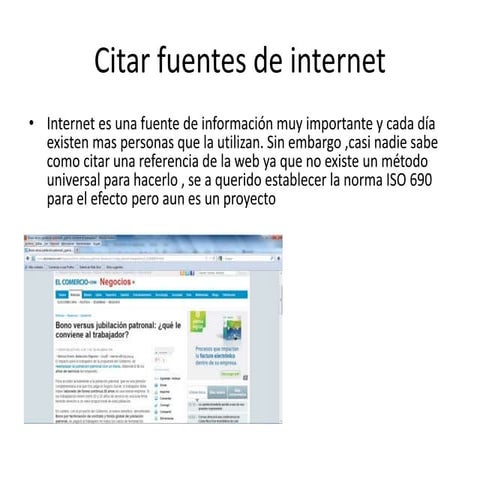 Citar fuentes de internet | PPTX