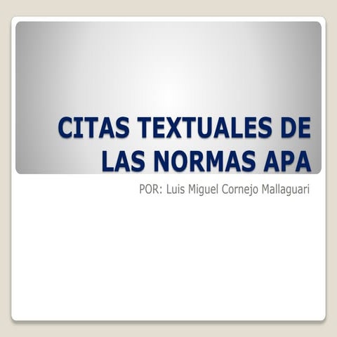 Citas textuales de las normas APA | PPSX