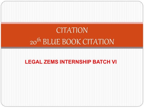 The Indian Law Institute (ILI) Method of Citation | PPTX | Publishing ...