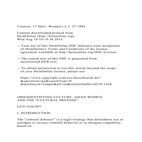 Citation 17 Harv. Womens L.J. 57 1994 Content downloaded.docx