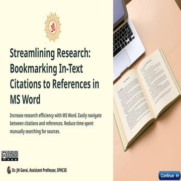 Citation Bookmarking In Text Citations to References in MS Word.pptx