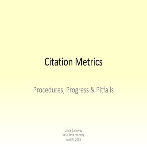 Citation Metrics | PPTX