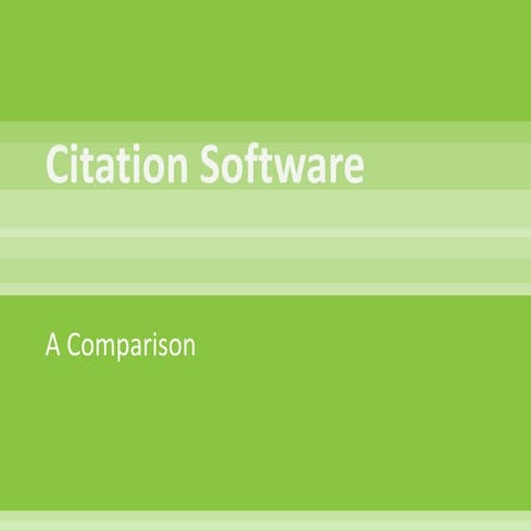 Citation Software Comparison | PPTX