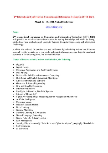 Welcome to AIAP 2025! Call for Research Papers! | PDF