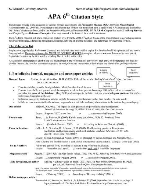 Apa referencing 6th edition | PDF