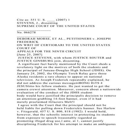 Morse Vs Frederick | ODP