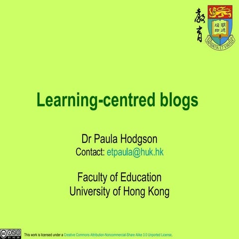 Learning-centred blogs | PPT
