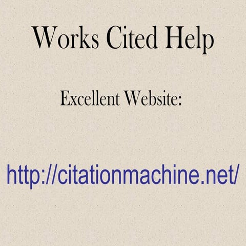 Citiation Machine Help - Miss Dubb | PPT