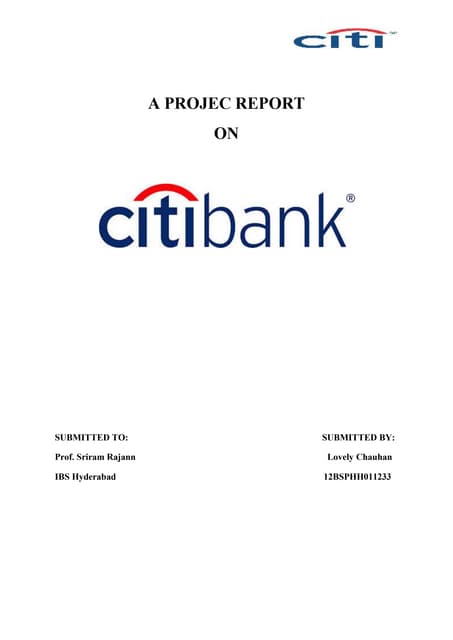 Citi bank | PPTX | Financial Industry | Industries