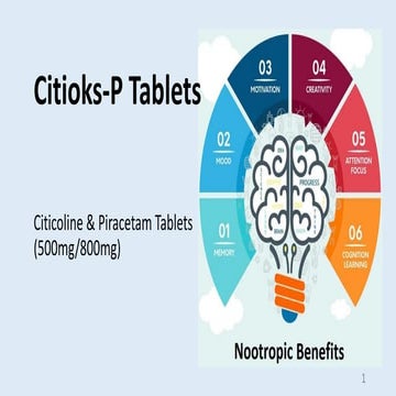 Citicoline and Piracetam Tablets 500mg/800mg ppt | PDF