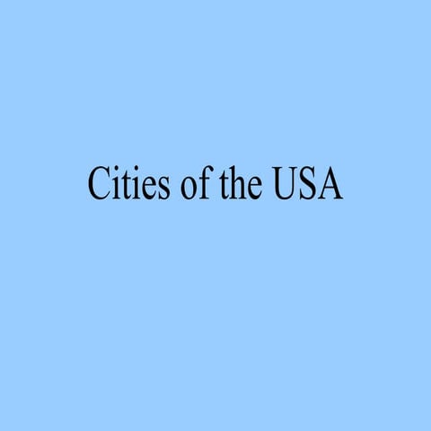 Cities of usa | PPT