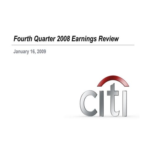 Citigroup 2008 Earnings Review | PDF