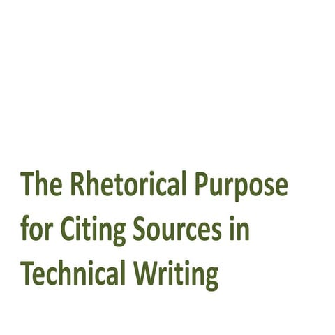Citing Sources in Technical Writing | PPTX