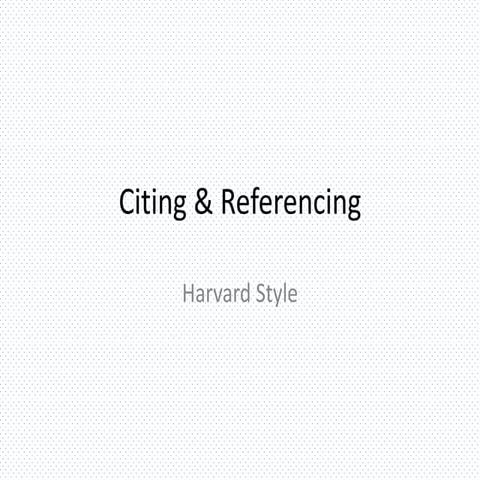 Harvard referencing