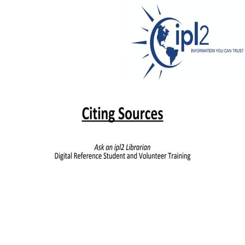 Citing sources | PPT