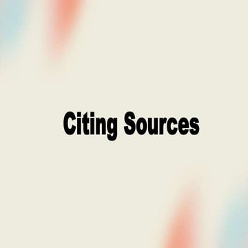 Citing Sources Using The In Text And Reference Citation Pptx
