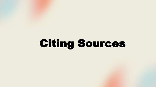 Citing Sources Using The In Text And Reference Citation Pptx