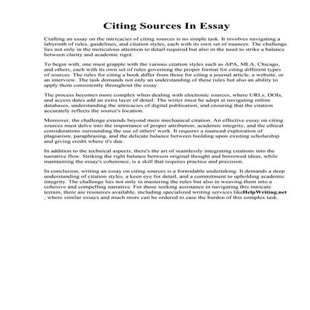 Citing Sources In Essay. 009 Essay Example Cite Sources Step Version ...