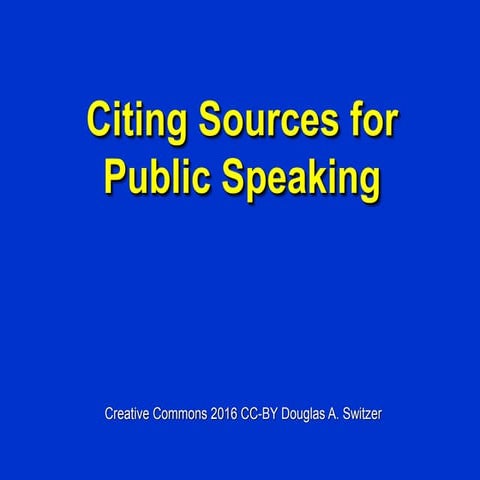 How to Cite Sources in a Speech | PPTX