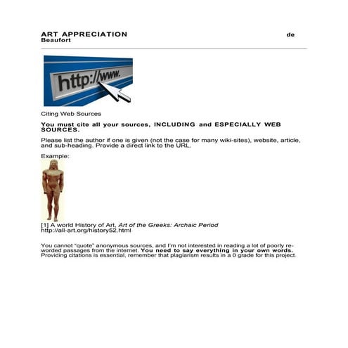 Citing Web Sources | DOC