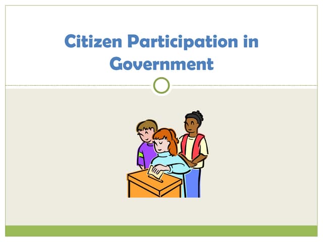 How to citizens participate in government