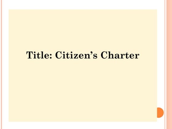 THE ROLE OF SERVICE CHARTER IN AN ORGANISATION AT THE WORKPLACE.ppt