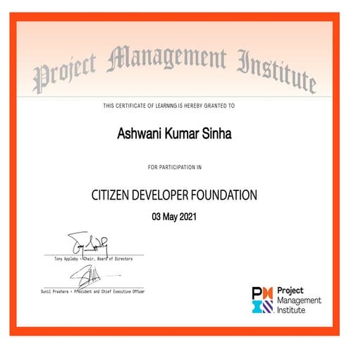 Citizen developer foundation certificate | PDF