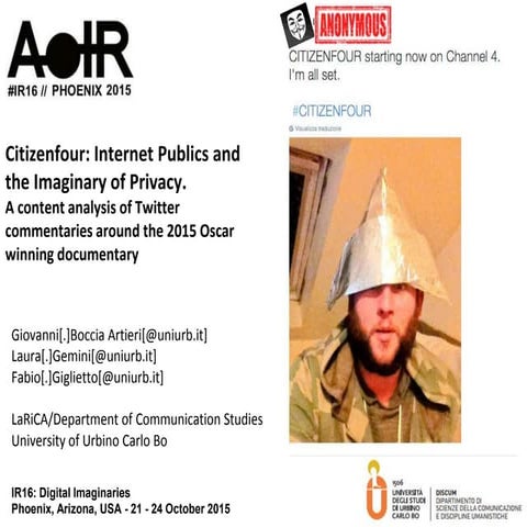 #Citizenfour: Internet Publics and the Imaginary of Privacy | PPT