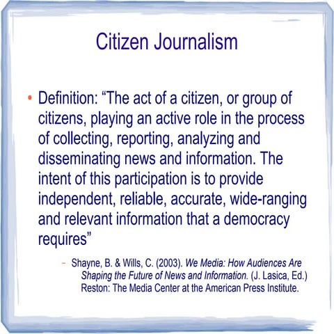 Citizen journalism | PPT
