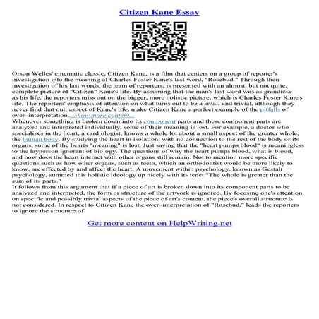 Citizen Kane Essays | PDF