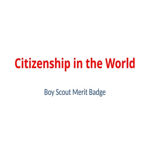 BSA - Citizenship in the World Presentation | PPTX
