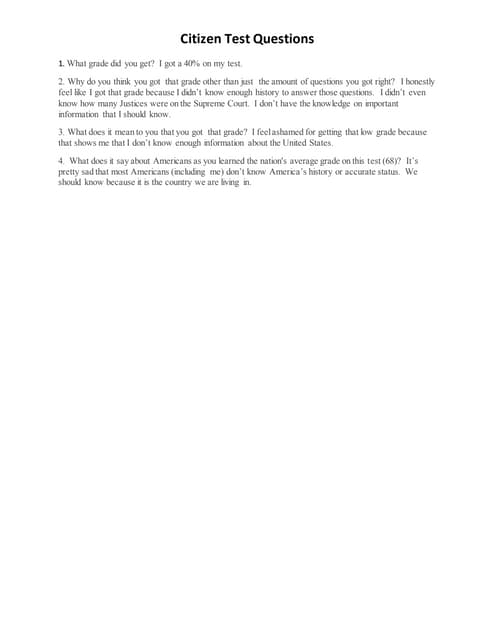 Citizenship test | PDF