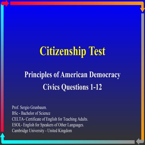 Civics test United States citizenship | PPT