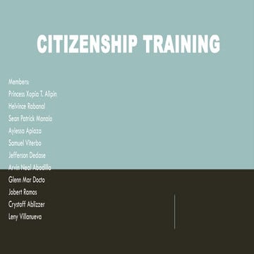 CITIZENSHIP-TRAINING.pptxysjd the same time as the | PPT
