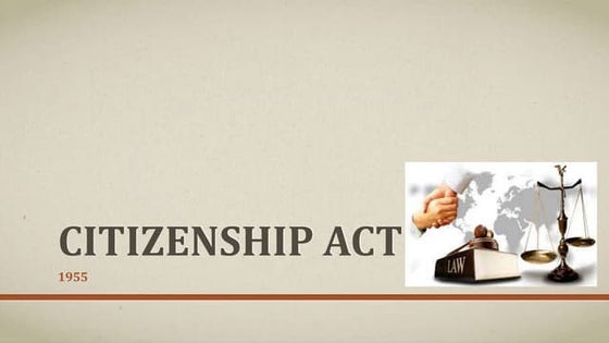 Citizenship of India | PPTX | Adoption and Fostering | Parenting