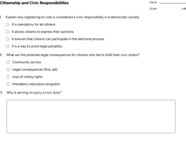 Rights, privileges and responsibilities of a citizen | PPTX