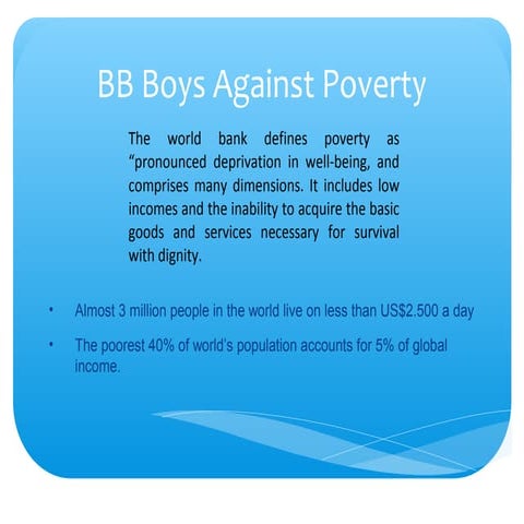 Citizenship stage 2 BB Boys against poverty | PPT