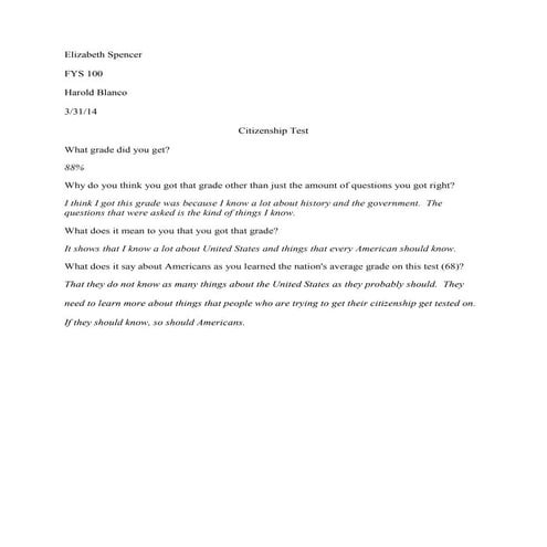 Citizenship test | DOCX