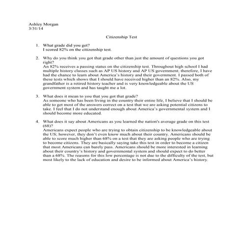 Citizenship test | DOCX