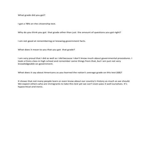Citizenship test | DOCX